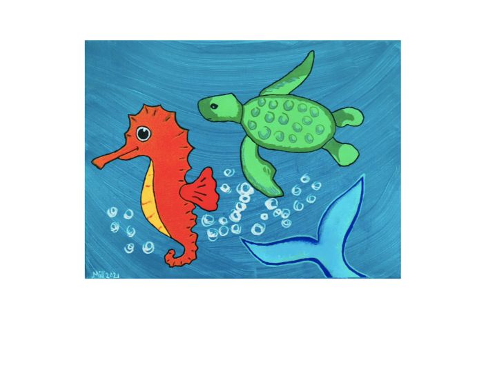 Sea Creatures Graphic Art Print - Graphic Arts Mill - Paintings ...