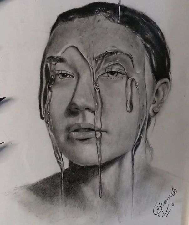 Depression Portrait - Paint_by_kz - Drawings & Illustration, People & Figures, Portraits, Female ...