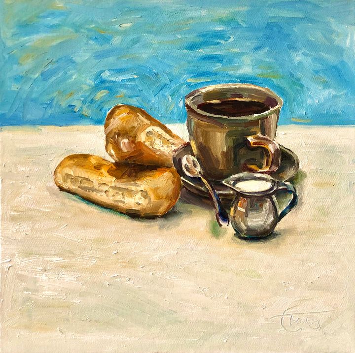Coffee and rolls - Charles Foley - Paintings & Prints, Food & Beverage ...