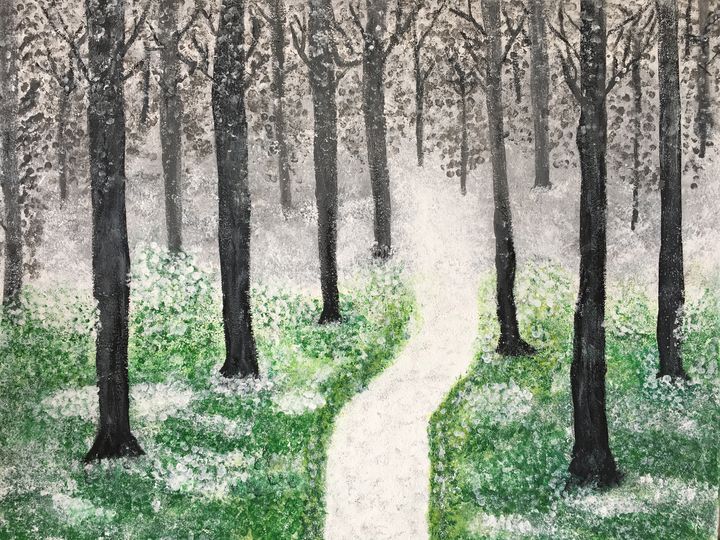 Foggy day in forest - Villageart - Paintings & Prints, Landscapes ...