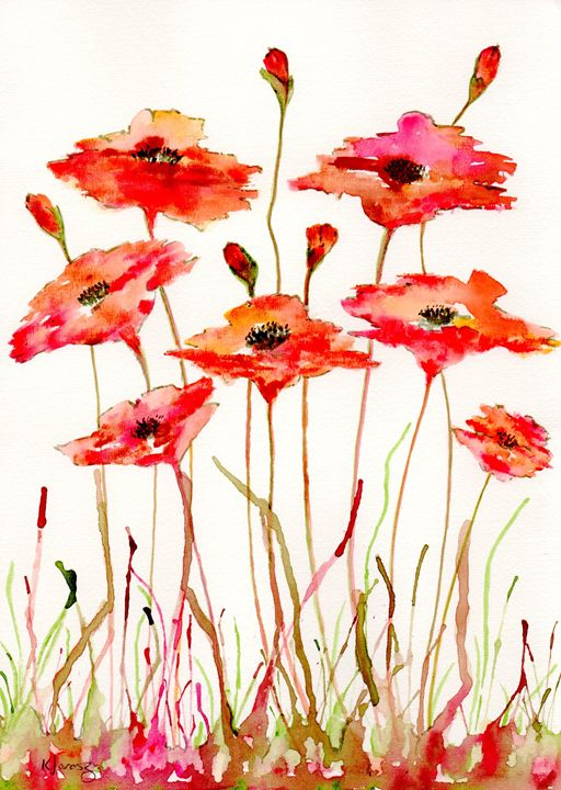 messy poppys - Love art - Paintings & Prints, Flowers, Plants, & Trees ...
