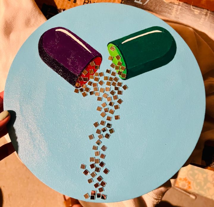 Party In A Pill - Basement Farms Art - Paintings & Prints, Abstract ...