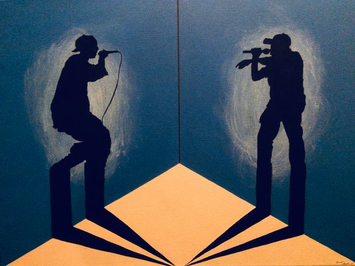 Shadow Rap Battle 18x24in acrylic - Bryan Whipple Portraits - Paintings ...