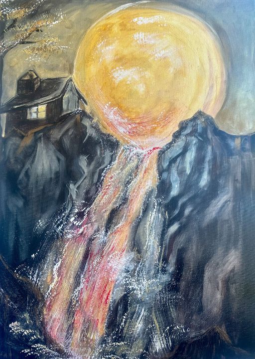 Moon waterfall - Vanya’s arts - Paintings & Prints, Landscapes & Nature ...