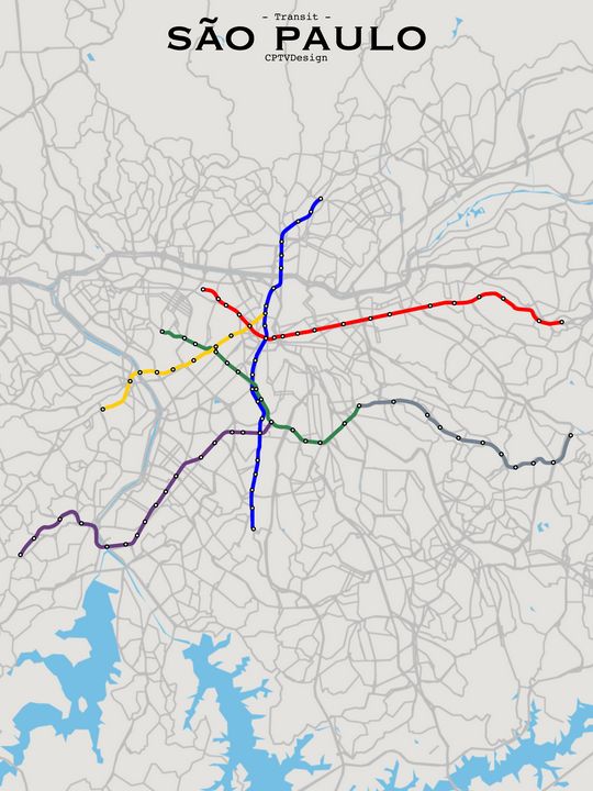 Sao Paulo Transit Map - CPTVDesign - Drawings & Illustration, Places ...