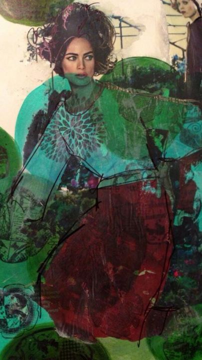 Green Circle Vogue - Heather Kindt Art - Paintings & Prints, People ...