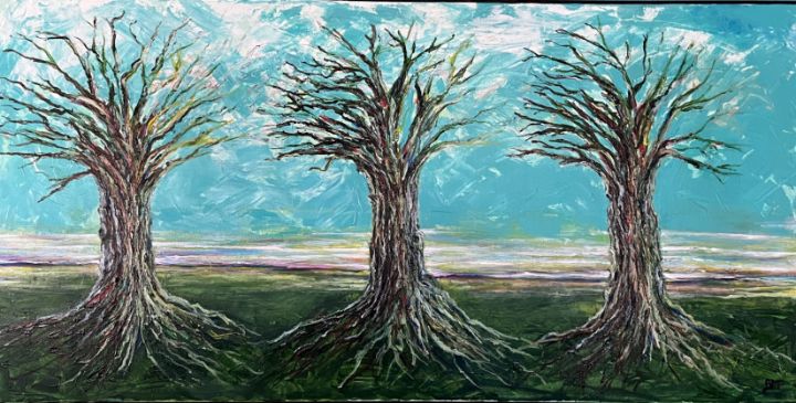 Triple Tree - Brian Edward Gallery - Paintings & Prints, Abstract ...