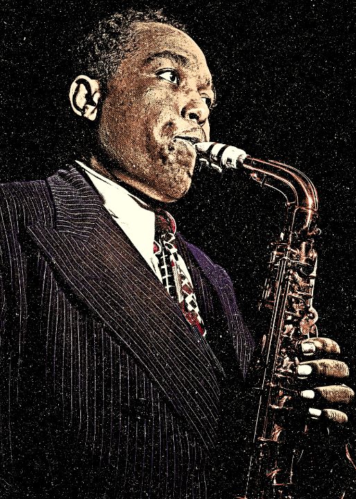 Charlie Parker Playing The Saxophone - Tombro - Digital Art & AI ...