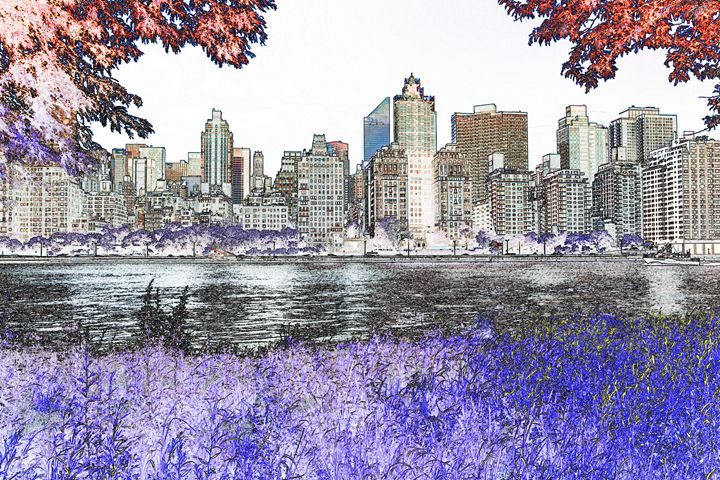 Illustration of Manhattan Skyline - debchePhotography - Drawings ...