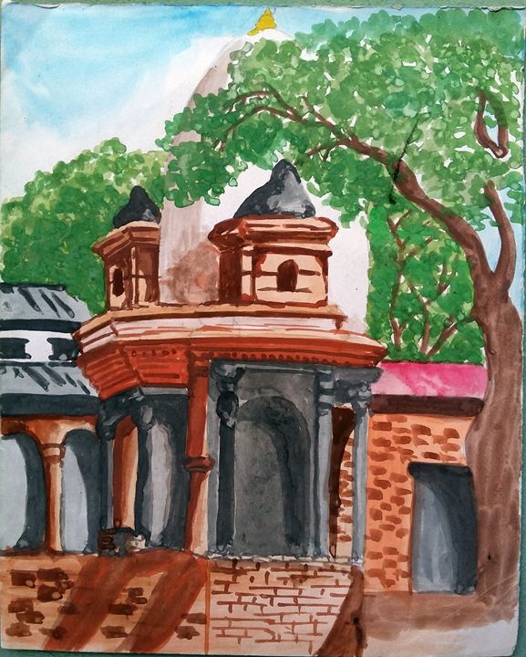 Ancient Temple - Nabin Shrestha - Paintings & Prints, Ethnic, Cultural ...