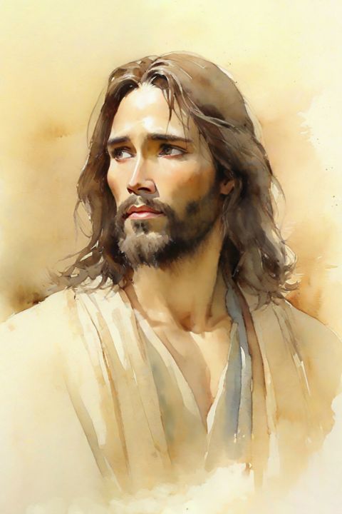 Jesus 33 Watercolor Painting - VarnaChitra - Digital Art & AI, Religion ...