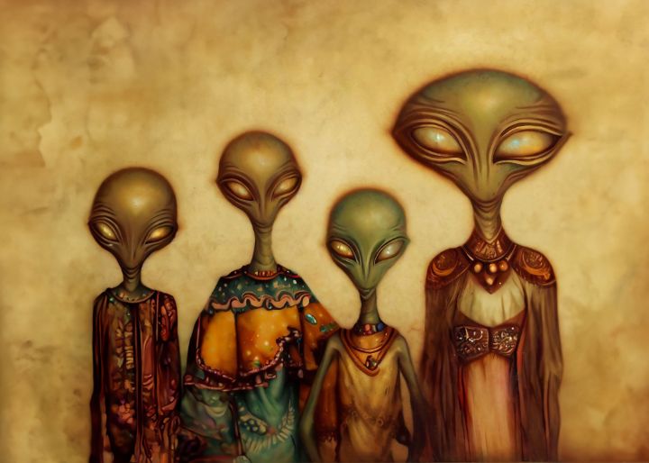 Alien Family Picture - Nurple Art - Digital Art & AI, Fantasy ...