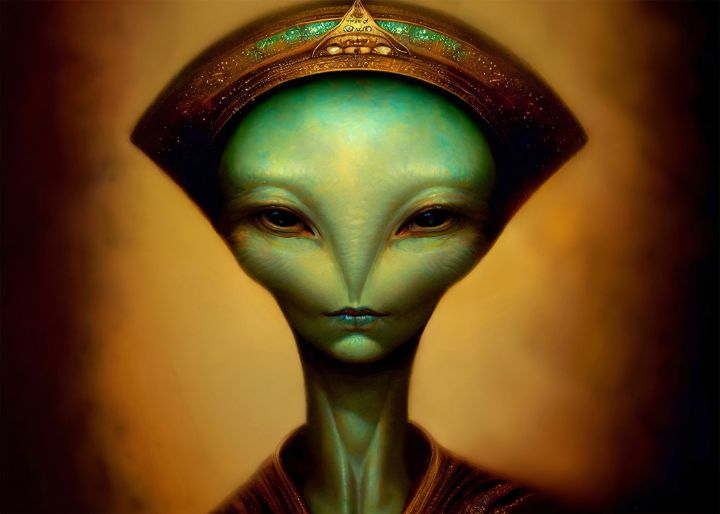 Female Alien Portrait - Nurple Art - Digital Art & AI, Fantasy ...