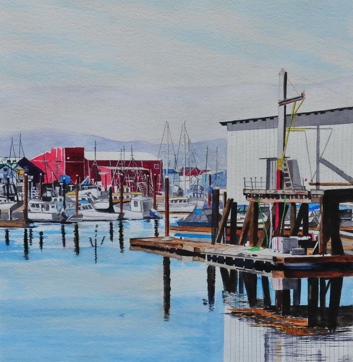 Calm Harbor - John W. Walker Art - Paintings & Prints, Landscapes ...