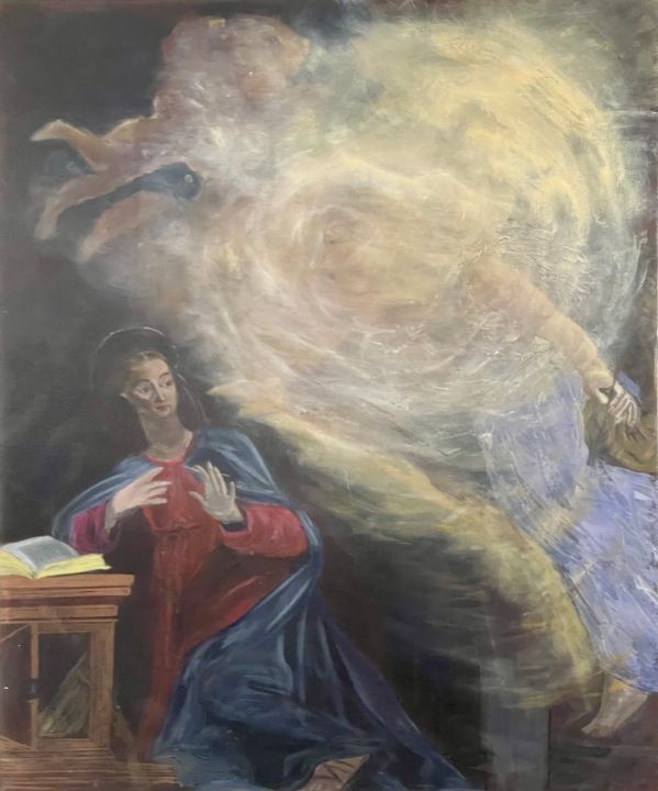 The angel appears to Mary - Miriam Texidor - Paintings & Prints, People ...