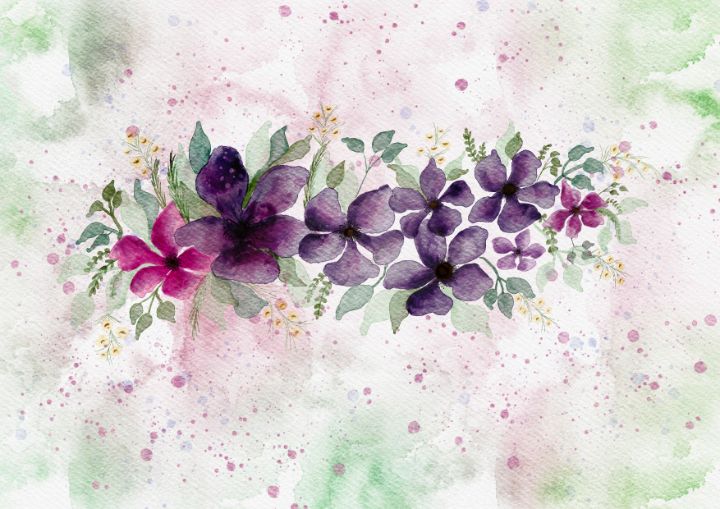 Purple flowers. - Mitzi Lima - Digital Art & AI, Flowers, Plants ...