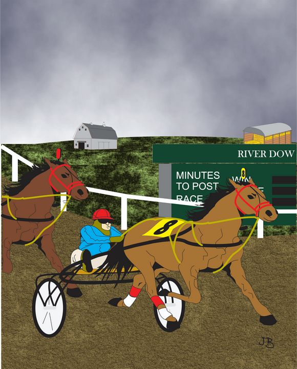 The Harness Race - Julius Bravo - Paintings & Prints, Sports & Hobbies ...