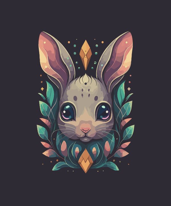 Wild Rabbit In Deep Forest Art Print - RadWorker - Digital Art, Animals ...