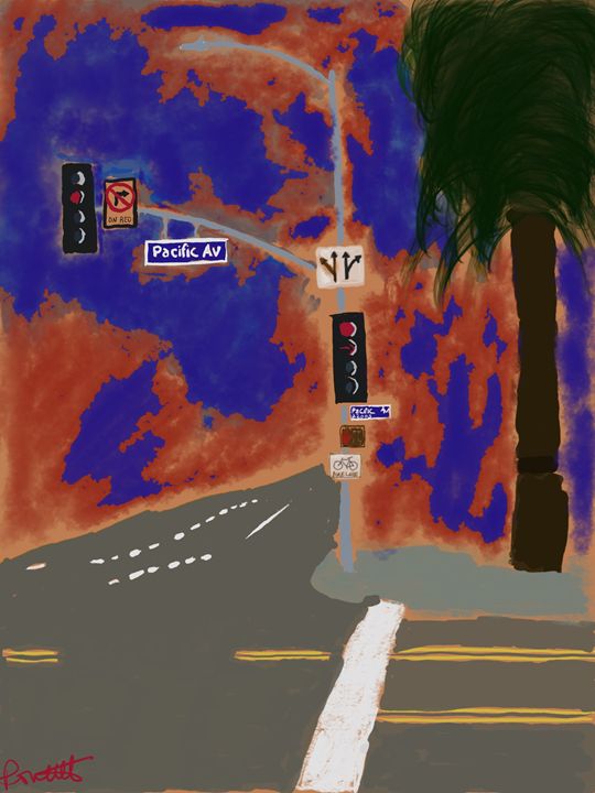 Pacific Ave - Ron Werth - Paintings & Prints, Abstract, Man-made ...