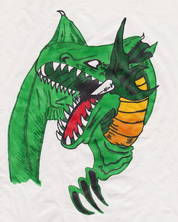 Fantasy Green Dragon - Artistically Morgan - Drawings & Illustration ...