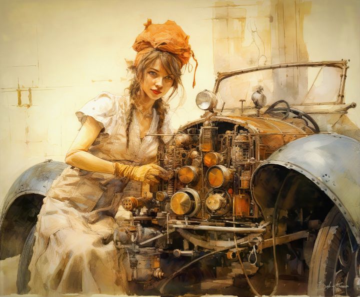 Grease and Grace - Art By Bob Kramer - Digital Art & AI, Vehicles ...