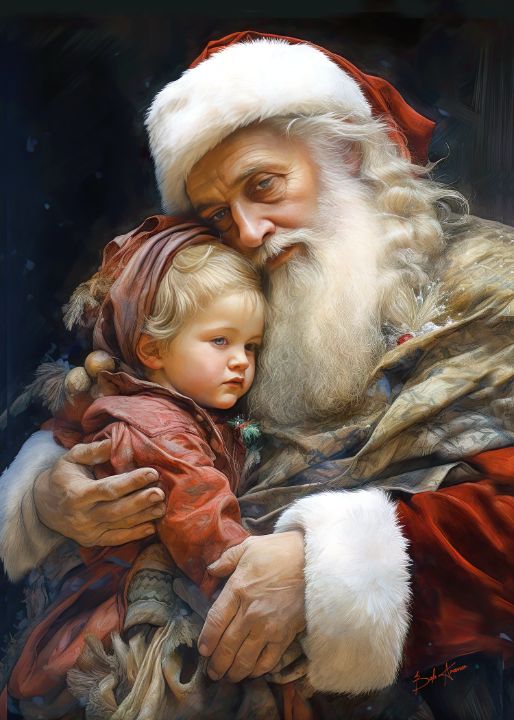 A Magical Embrace Santa's Love - Art By Bob Kramer - Digital Art & AI ...