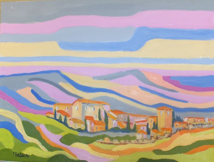 garrigue landscape of the Gard - lefresne michel - Paintings & Prints ...