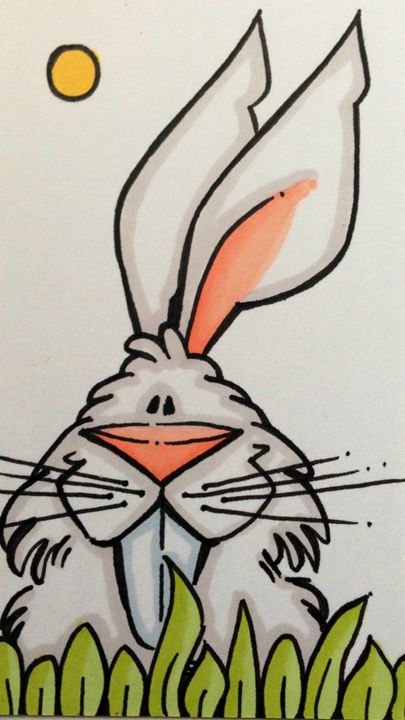 Bunny sitting in grass - ️Harper - Drawings & Illustration, Animals ...