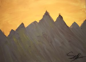 Yellow Sky - Sun Moon Art - Paintings & Prints, Landscapes & Nature ...