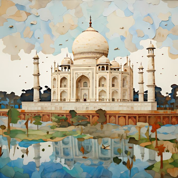 Taj Mahal - Torn Paper Elegance - NFA Sales Depot - Digital Art & AI ...
