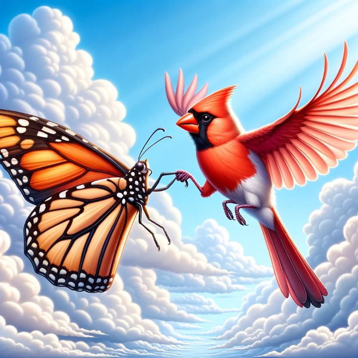Cardinal and Butterfly BFFs - Mythic Den of Adventures - Digital Art ...