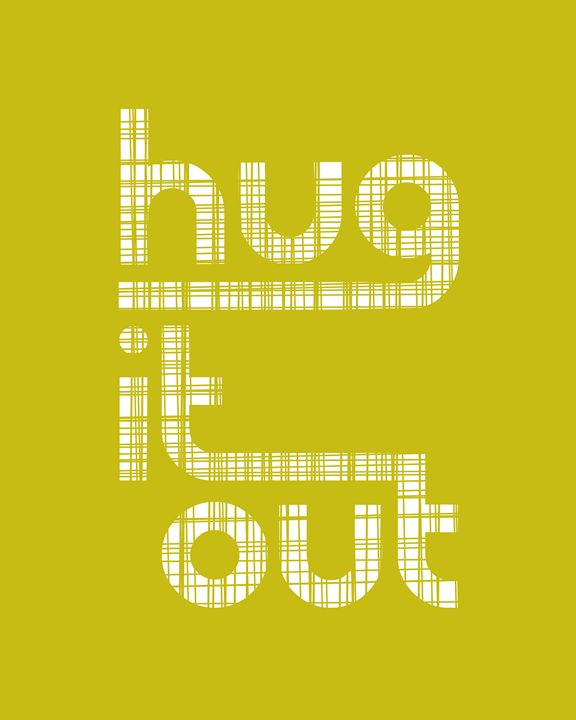 Hug it Out in Chartreuse - Megan Romo - Digital Art & AI, Humor ...