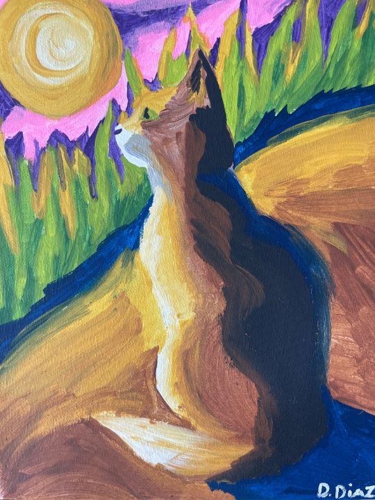 Cat In Sun Rise - Diana’s Art - Paintings & Prints, Animals, Birds ...