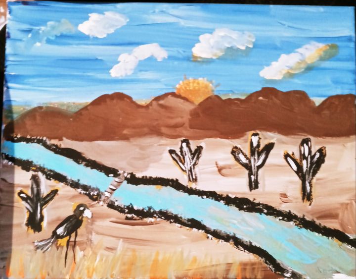 Desert cliff - Blooming artist - Drawings & Illustration, Landscapes ...