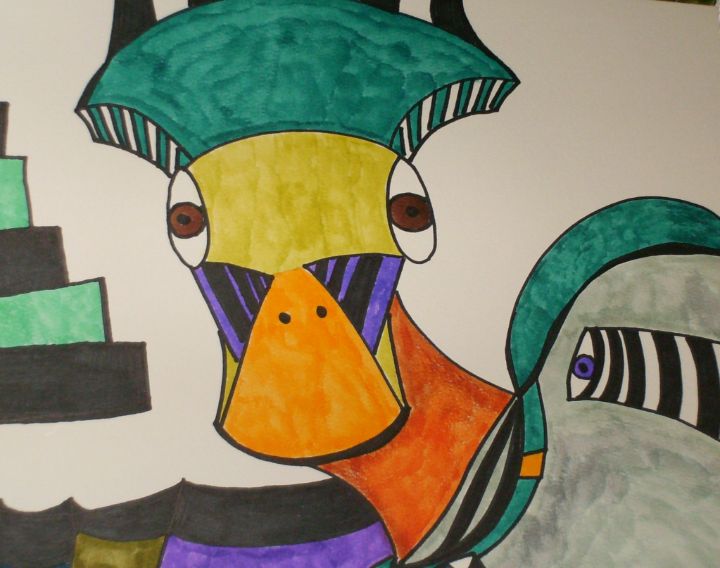 Dictator Duck - Julie's artwork. - Paintings & Prints, Abstract ...
