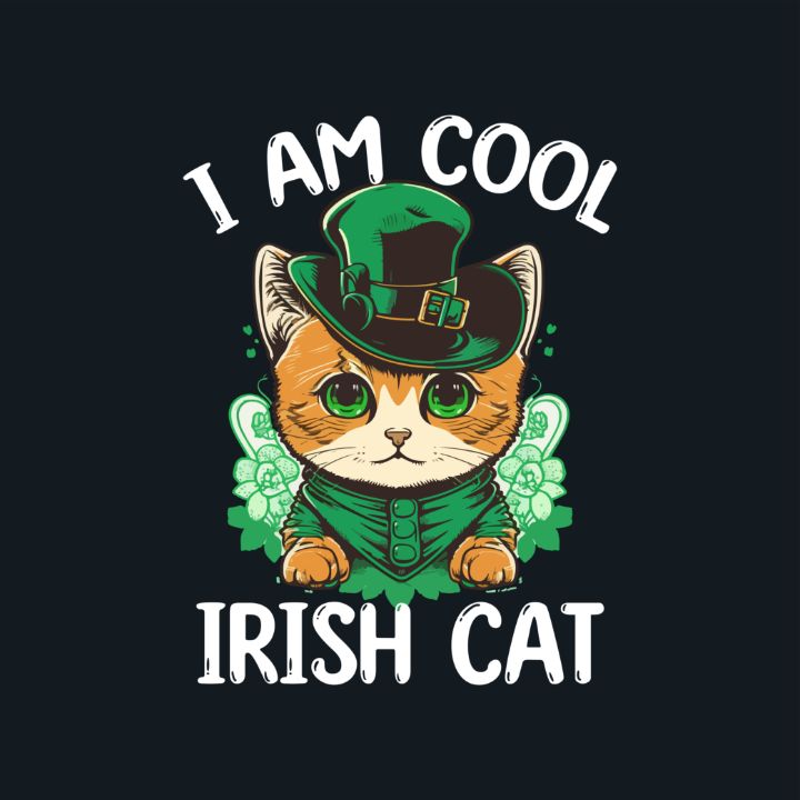 I am cool irish cat wear Irish hat - Mizan's art - Digital Art & AI ...