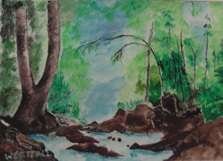 Mountain Stream - Ernie Westfall - Paintings & Prints, Landscapes ...