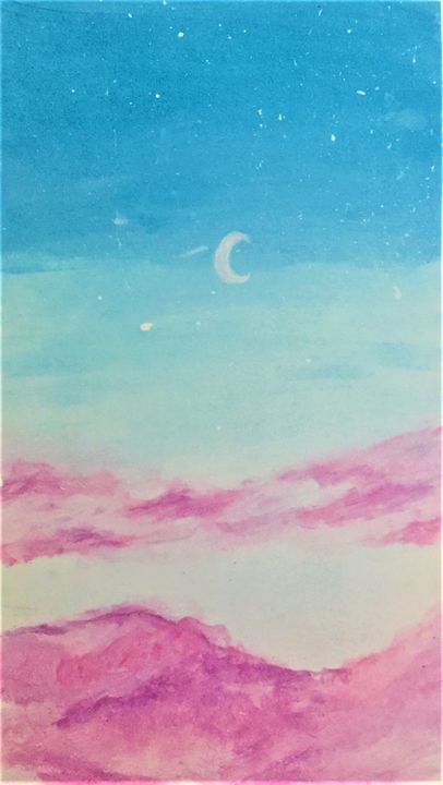 Aesthetic sky with pink clouds - Artsy-wave - Paintings & Prints ...