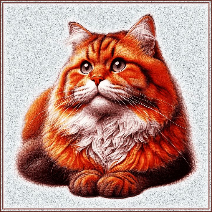 Cat, human, lazy, cute, fat. - GeoArtPrint - Digital Art & AI, Animals ...