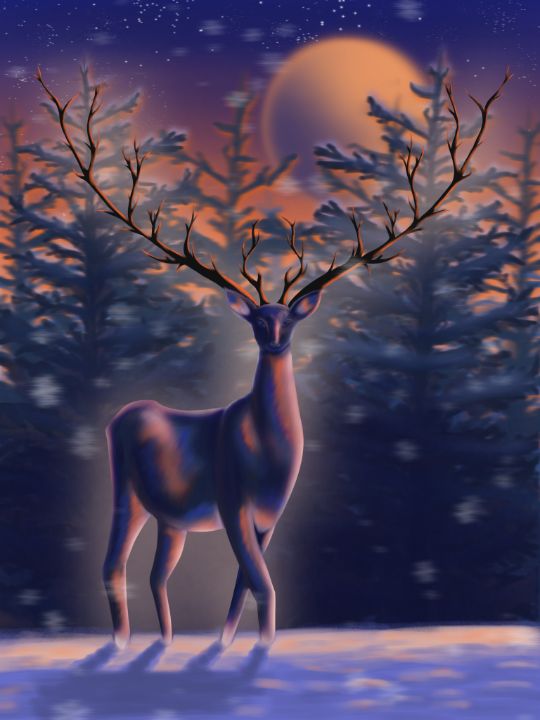 Deer - Insomnia art - Digital Art & AI, Animals, Birds, & Fish, Deer ...
