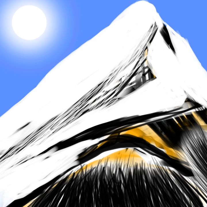 Hyper Realistic Painting Of Mountain - Natural Artworks - Digital Art ...