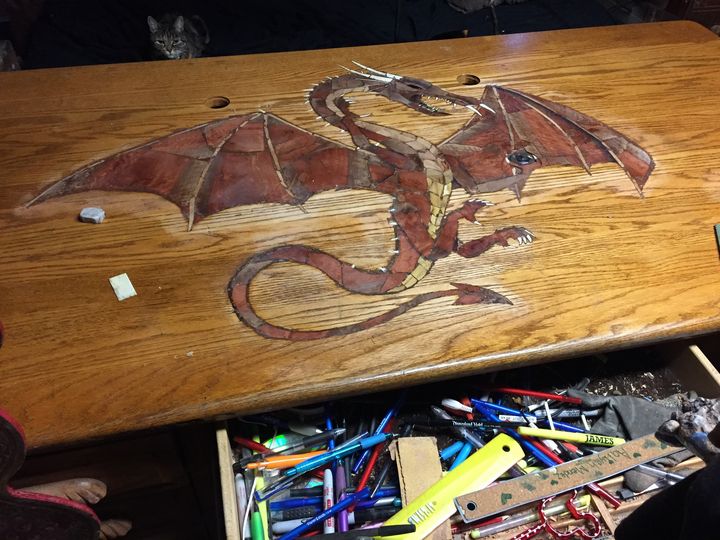 Dragons desk - Art by Steven Rupe - Sculptures & Carvings, Fantasy ...