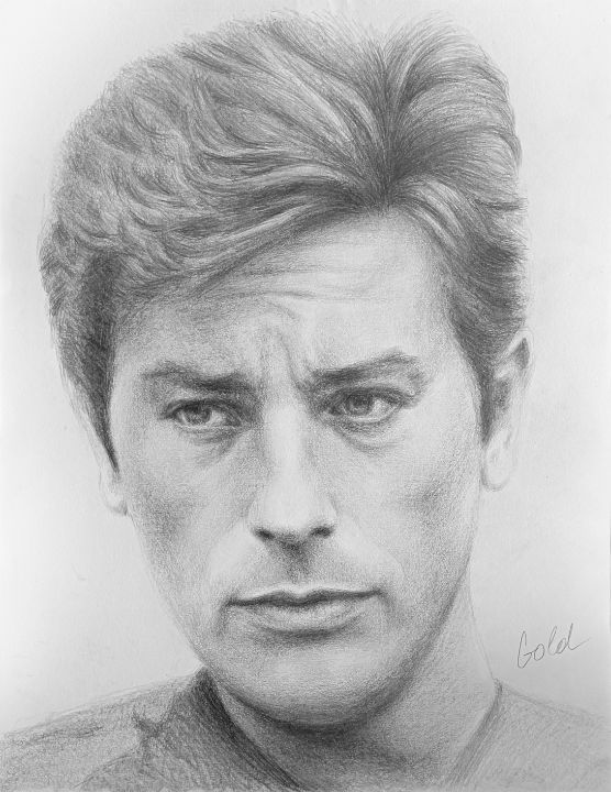 Alain Delon - GoldsteinArt - Drawings & Illustration, People & Figures ...