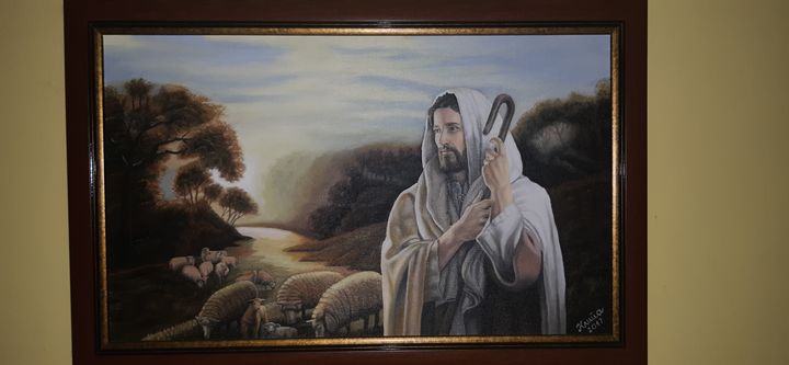 Jesus and the sheep | oil on canvas - Goran - Paintings & Prints ...