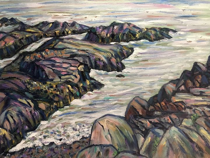 Marginal Way Rocks and Waves - Richard Nowak Fine Art - Paintings ...