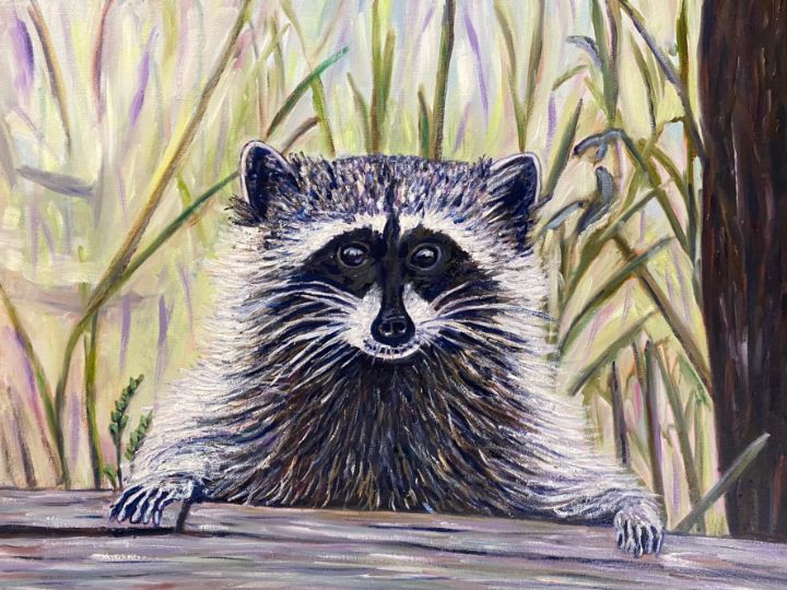 Ricky Raccoon - Richard Nowak Fine Art - Paintings & Prints, Animals ...