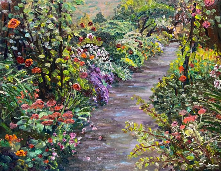 Bridge of Flowers Pathway - Richard Nowak Fine Art - Paintings & Prints ...