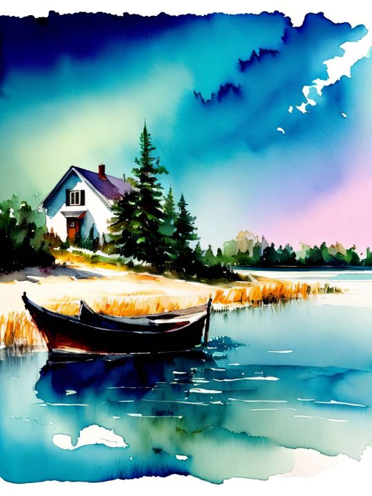 Home In Rural - T98 - Drawings & Illustration, Landscapes & Nature, Other Landscapes & Nature ...