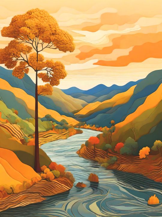 Autumn Landscape - T98 - Drawings & Illustration, Landscapes & Nature ...