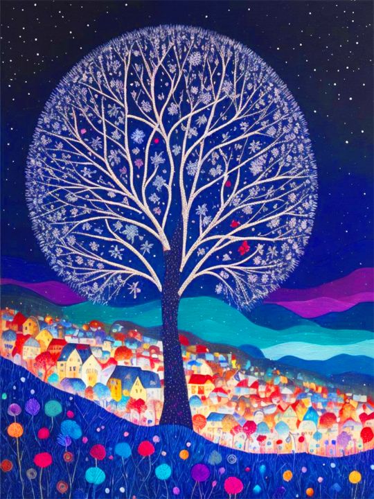 Tree With Color Life - T98 - Drawings & Illustration, Landscapes & Nature, Other Landscapes ...